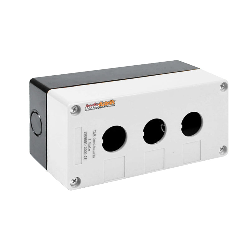 Jual TAB Box Control 22mm 3 lubang putih Murah & Lengkap - indolistrik.com